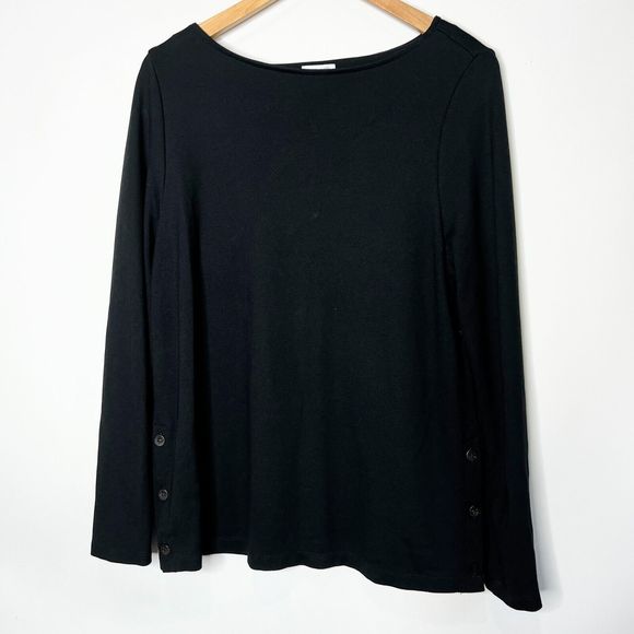 J. Jill | Pants & Jumpsuits | J Jill Ponte Top Tunic Long Sleeve Buttons On Lower Sides Knit ...